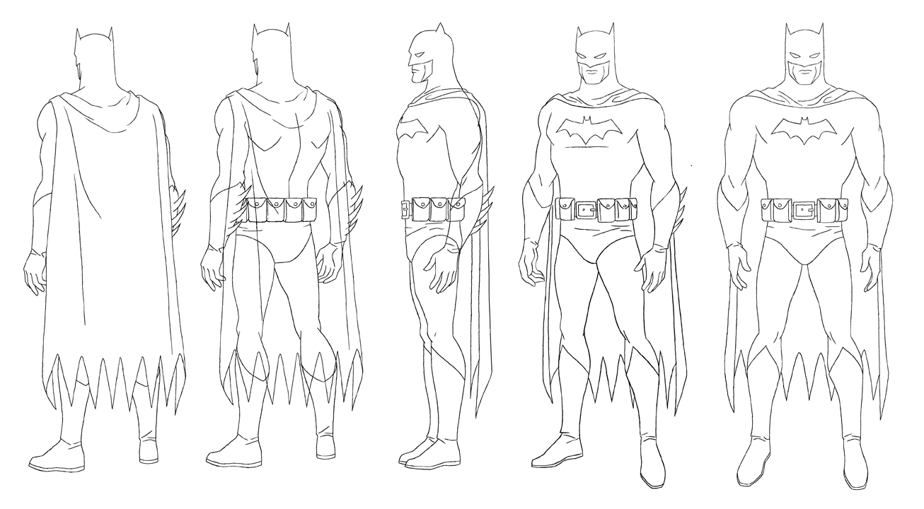 Character model sheet, Batman year one, Comic artist