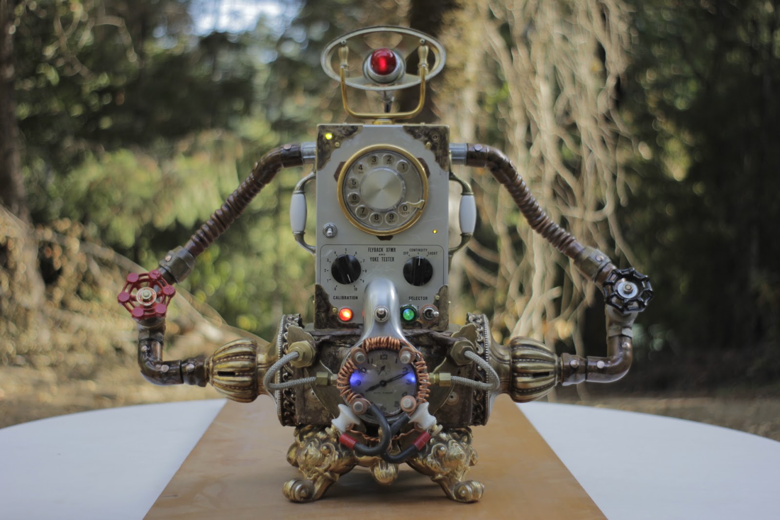 ANDY IN THE MOUNTAINS: Time Machine sculpture.