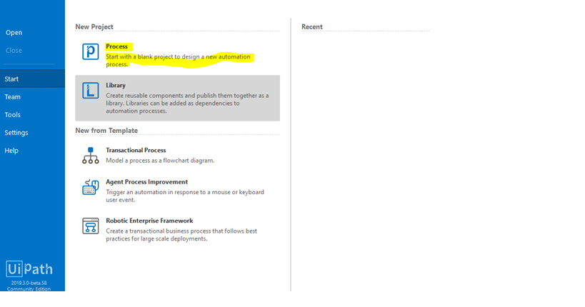 kbtutorials: How To Create A Project In UiPath Studio