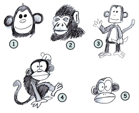 Funny monkey drawing