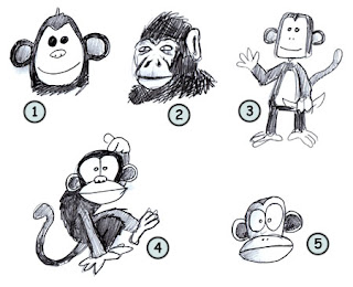 Funny monkey drawing