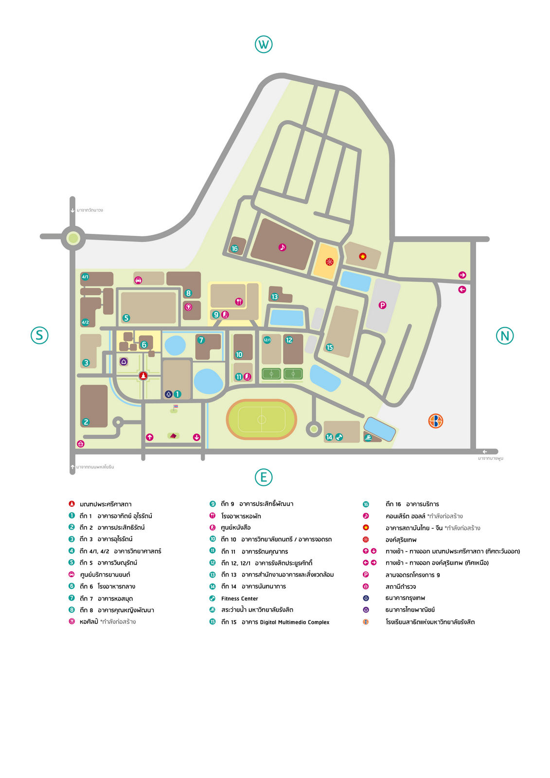 Rangsit University's Map