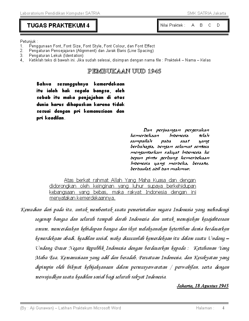 .: PRAKTEK MS WORD 2007