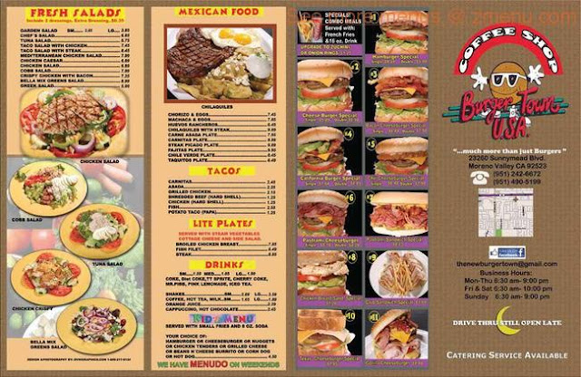 Burger Town USA: Our Menu