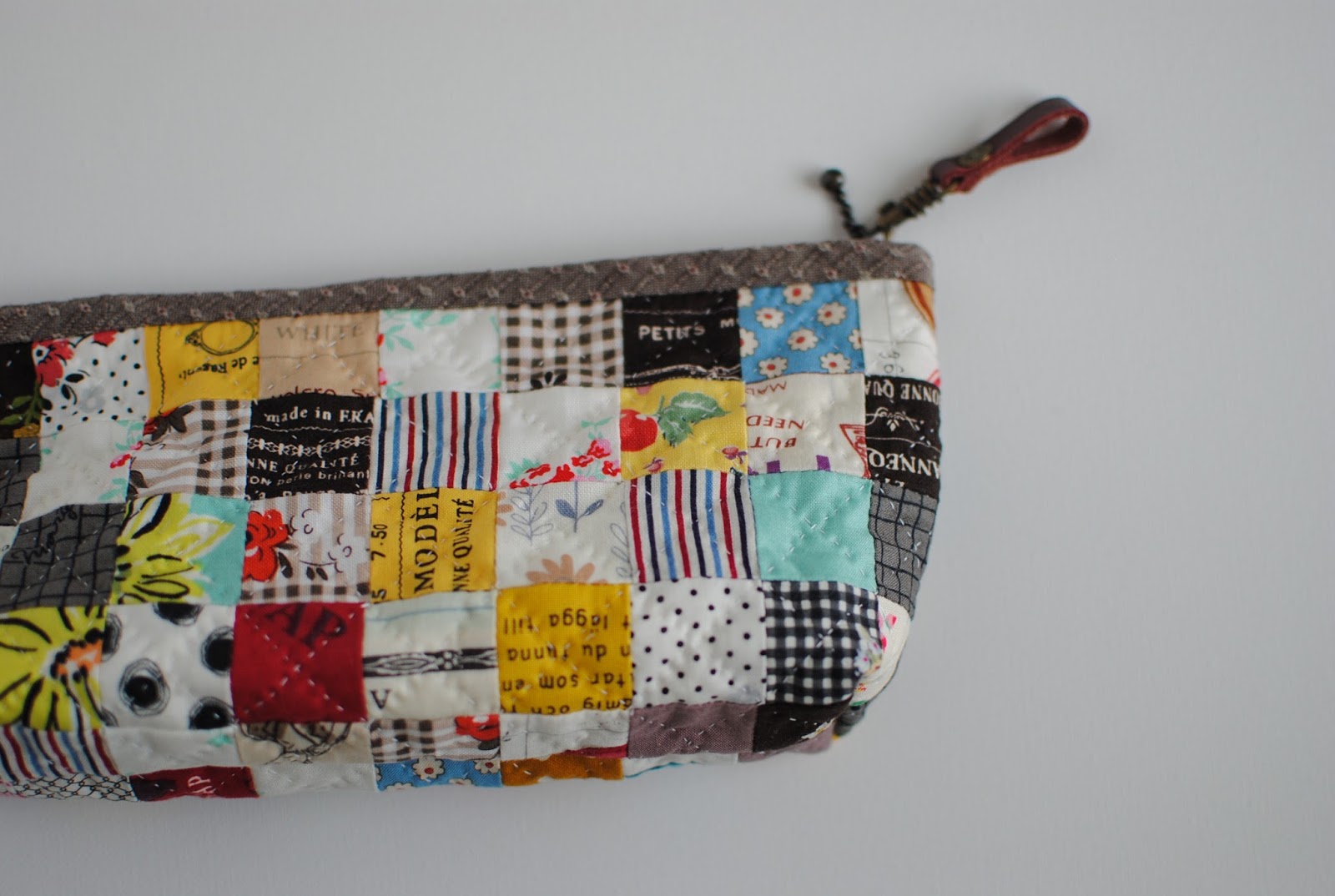 1/4" mark: Penny Square Patchwork Pouch