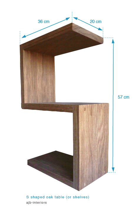 ajb interiors: Oak S shaped side table