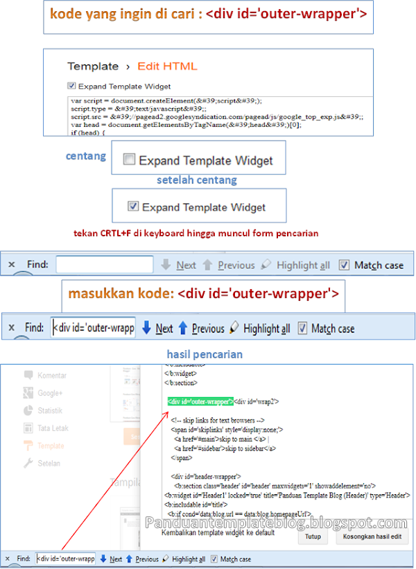 Cara Mencari dan Mengedit Kode Template - Blogger Tutorial Web : Tips ...