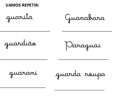 A Arte de Educar: Atividade com Gu e Qu.