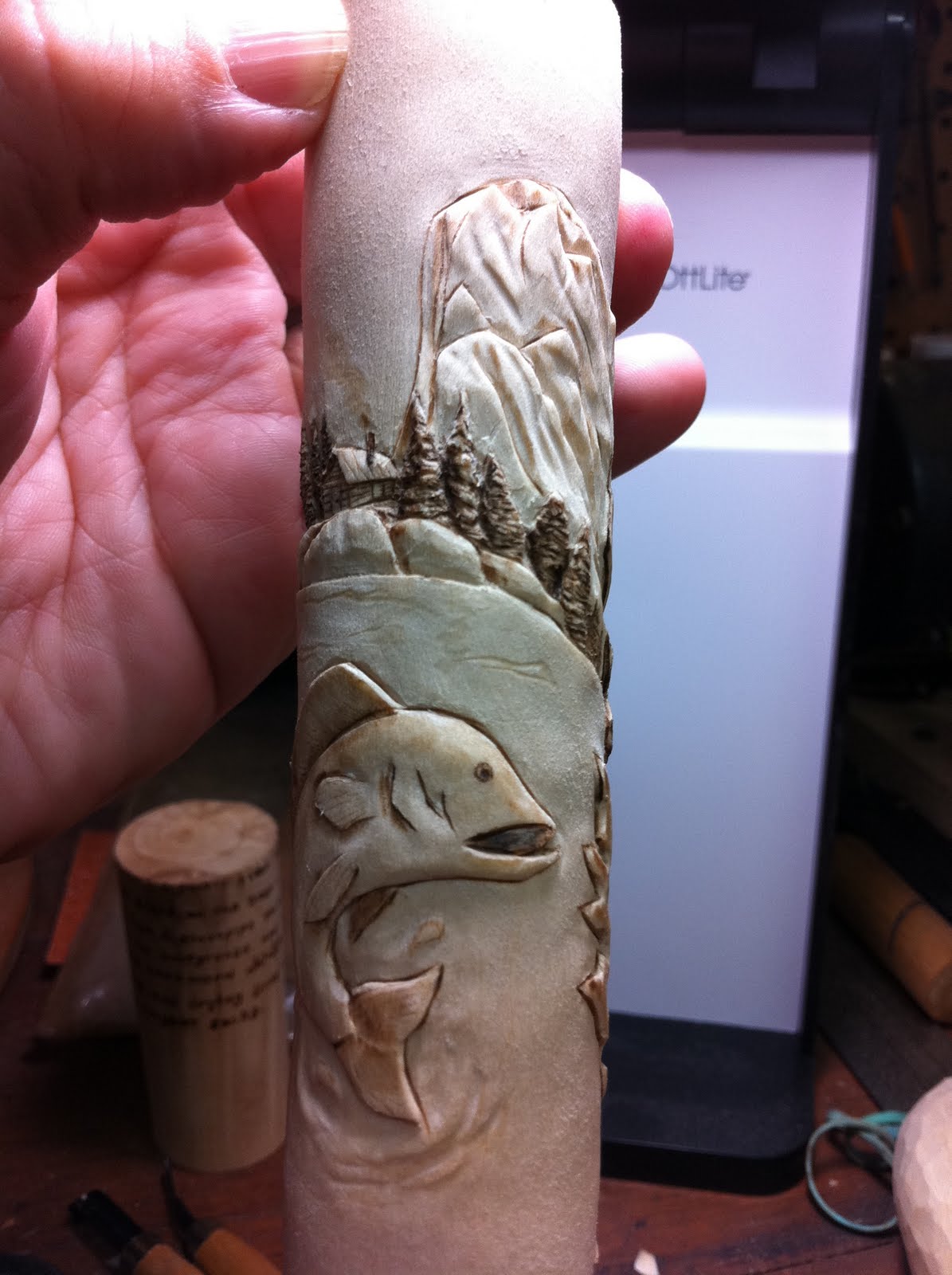 Mike Pounders Wood Carving: "a Hunter's cane" ---- finishing the ...