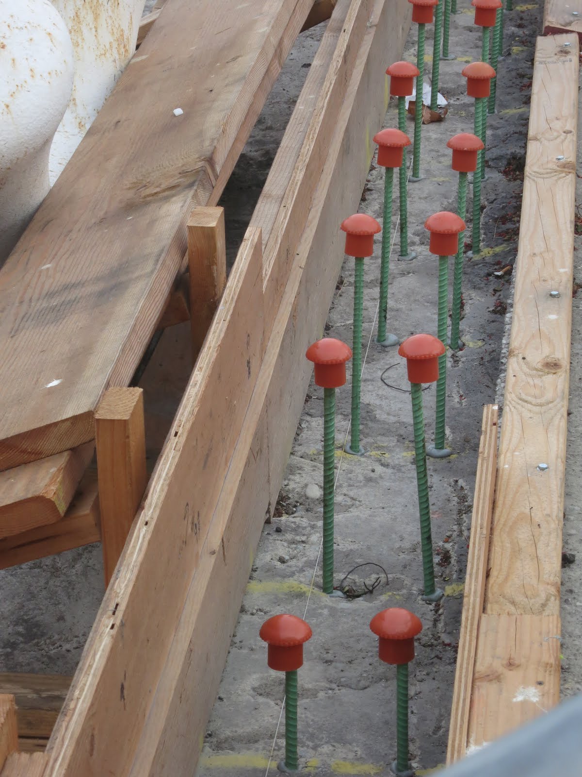 Images from my peripatetic life: Capped rebar in a construction site ...
