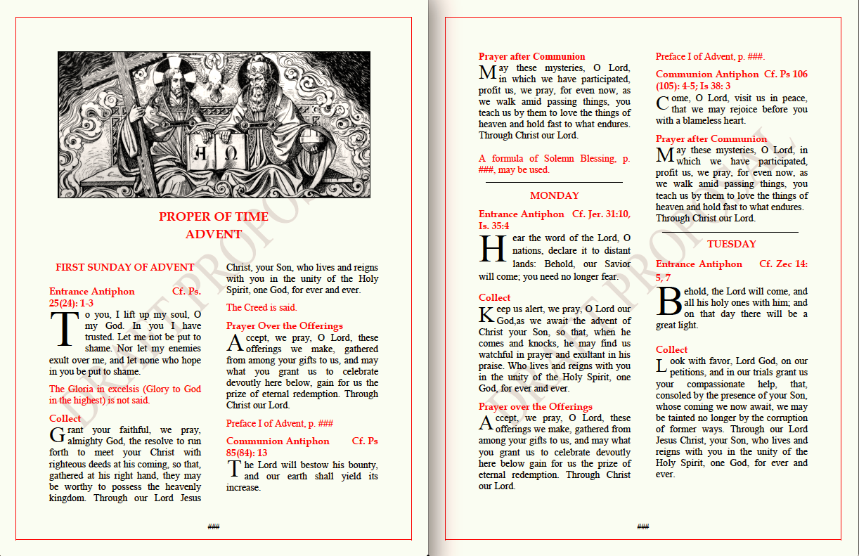 The Modern Roman Missal Traditionally Typeset and Laid Out ~ Liturgical ...