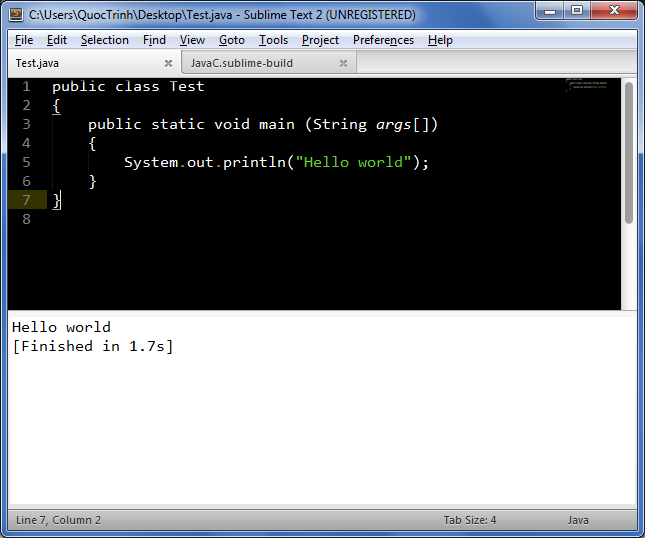 Sublime Text 2 Compile And Run Java Code ~ Quoc Trinh