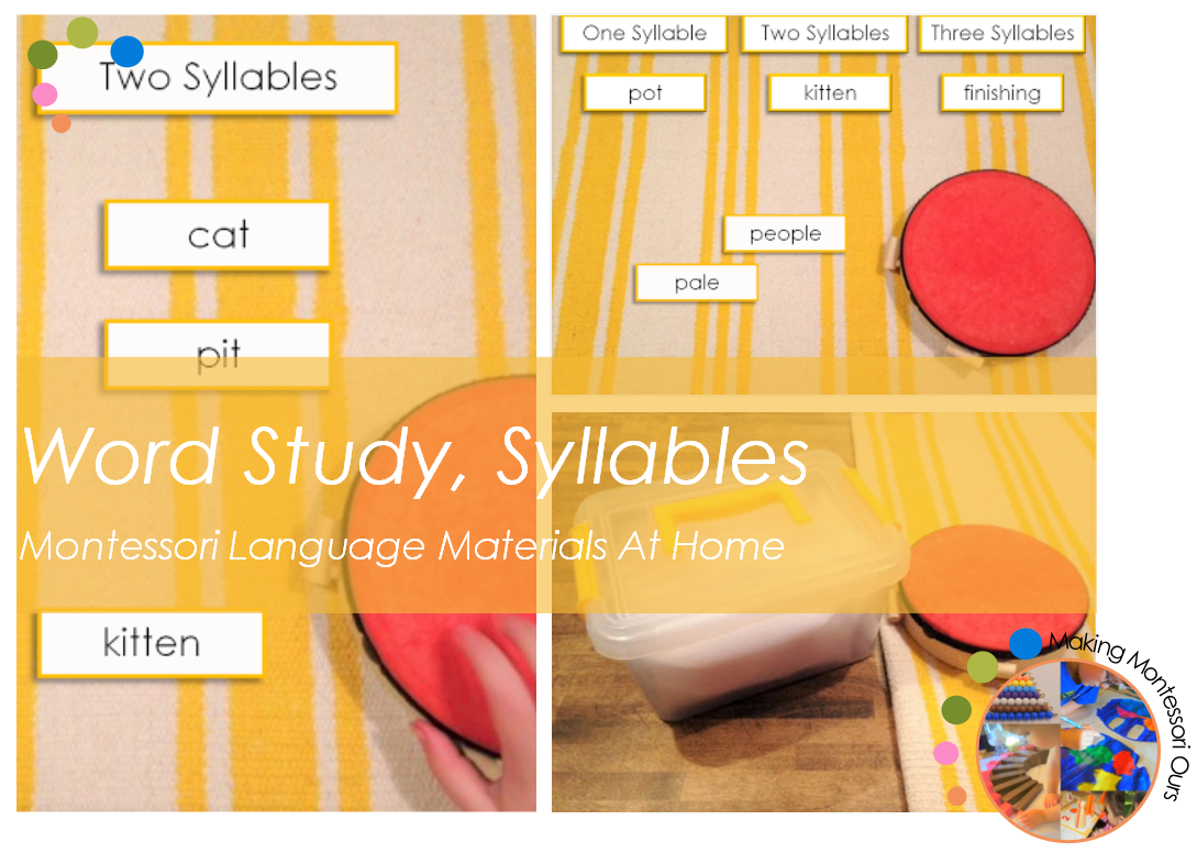 Word Study - Syllables, Montessori Language At Home - "Making ...