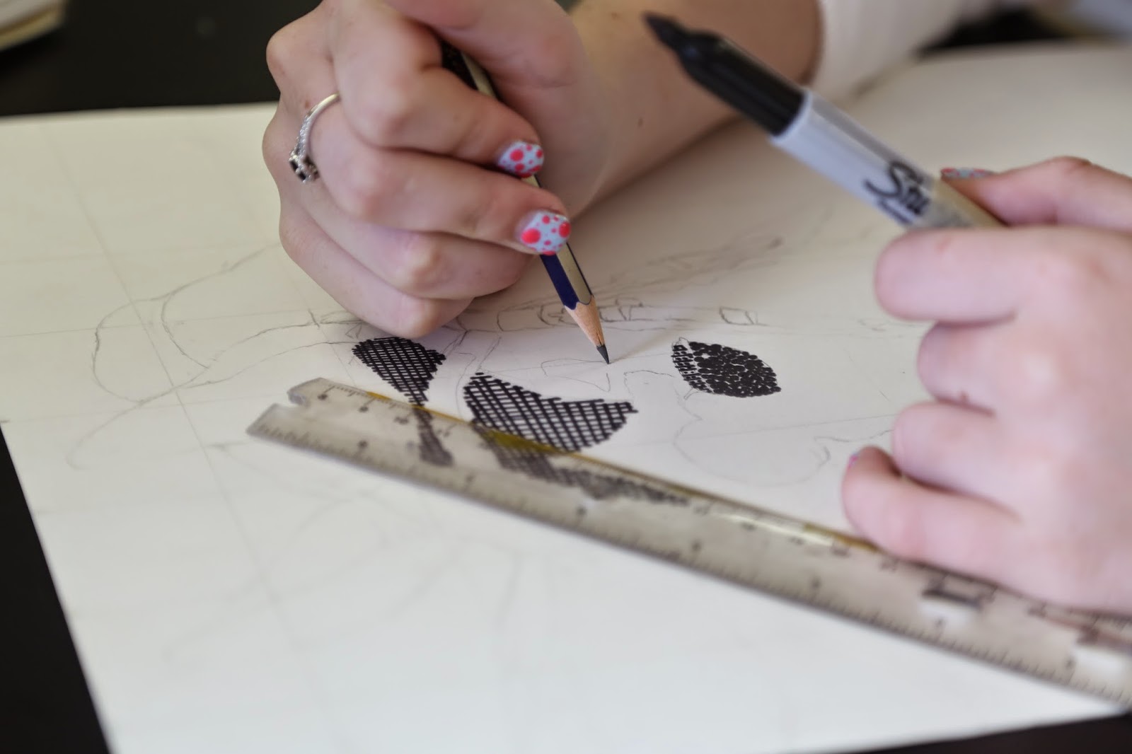 Grauer Art: Line Technique Drawing, 8th Grade Art