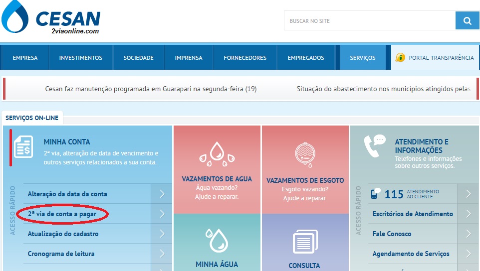 2Via da CESAN em Serra - ES 2024-2025