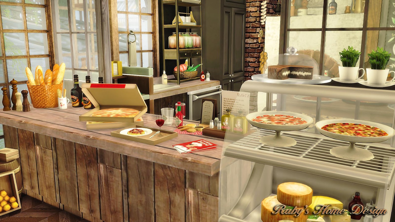 Sims 4 Jacob's Bakery & Pizzeria 麵包店與比薩屋 [Ruby Red Sims]