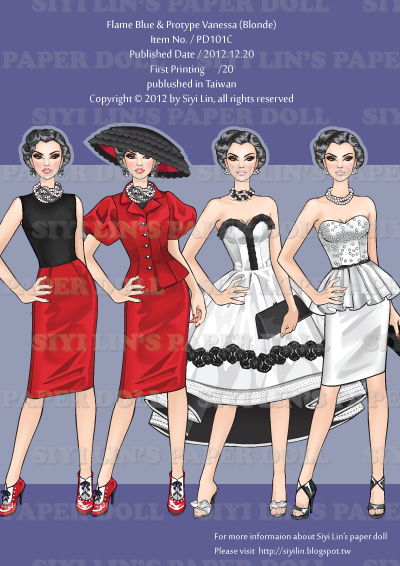 The Making of Paper Dolls: Flame Blue & Prototype Vanessa Paper Doll