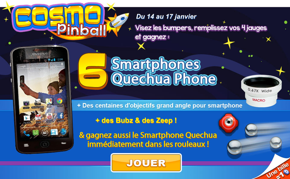 Prizee : tous les jeux !: Cosmo Pinball : un jeu flash proposé par Prizee