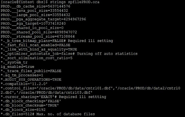how to view content of spfile