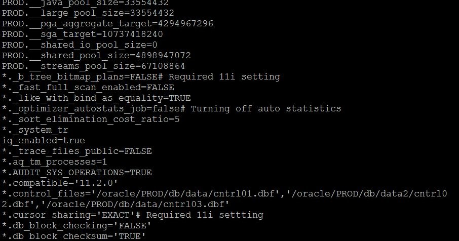 how to view content of spfile