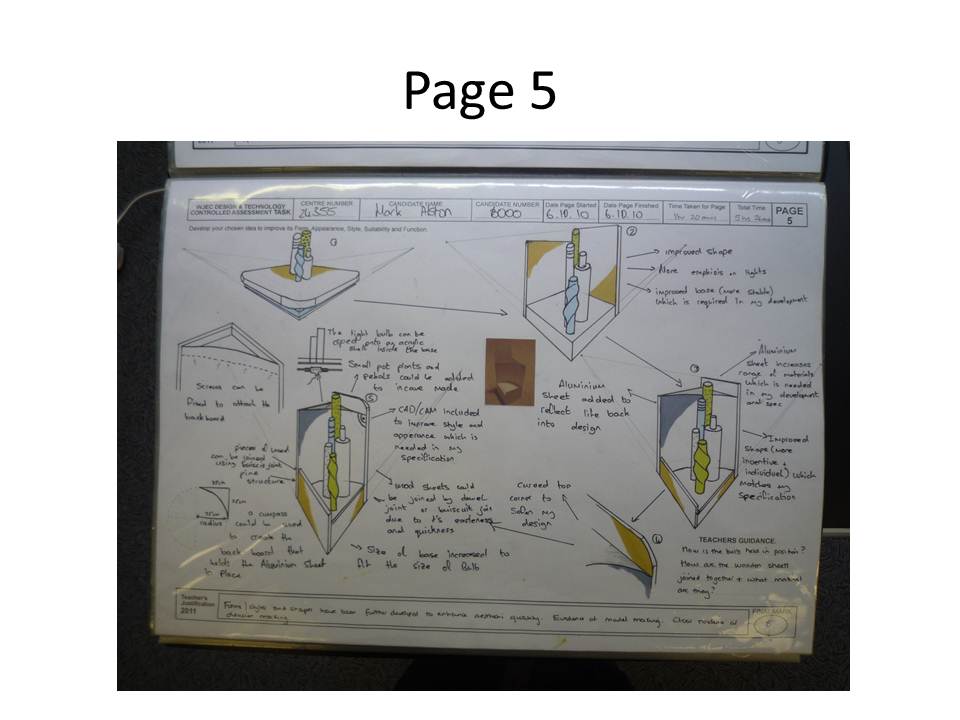 Ms Lands GCSE Product Design: Product Design Exemplar folder