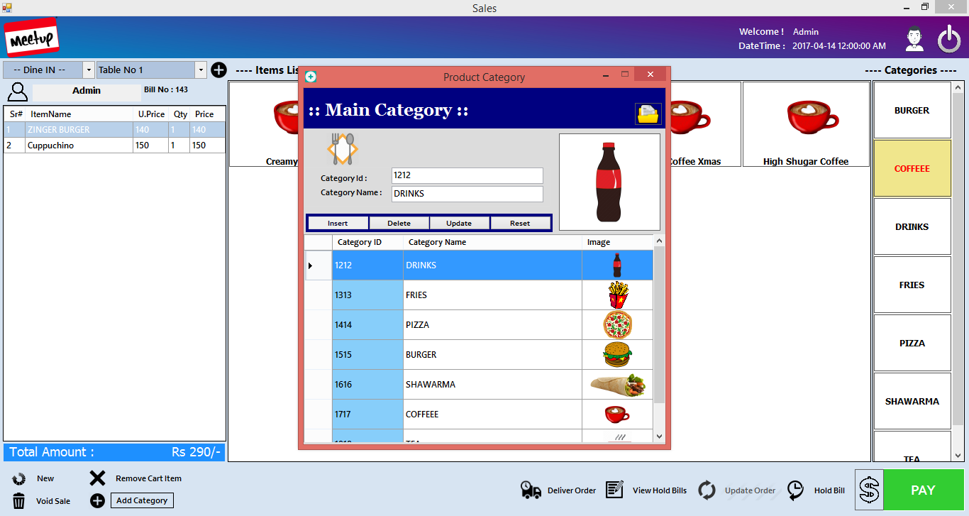 Restaurant POS Touch Layout | POS Point Of Sale Software