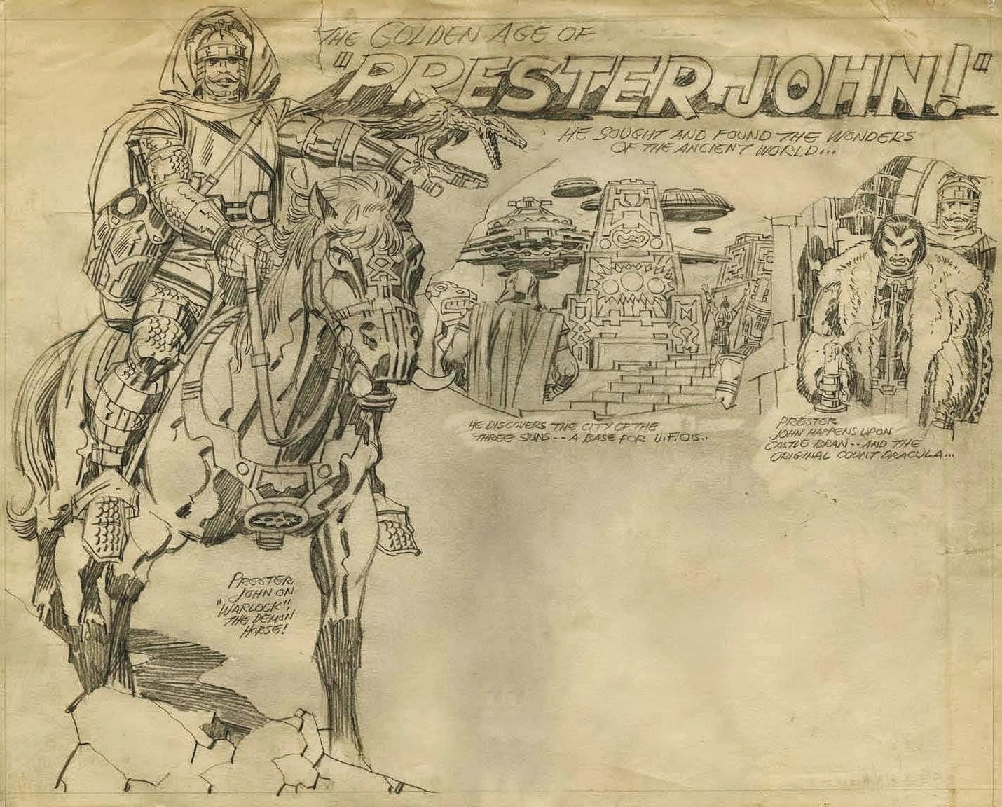 Cap'n's Comics: Thor and Prester John Pencils by Jack Kirby