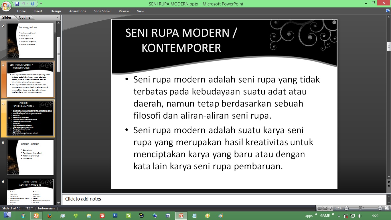 SENI RUPA MODERN POWERPOINT KELAS 12 | Tentang Segalanya Ada Disini