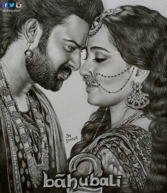 TELUGU WEB WORLD: Pencil Sketch of Bahubali by Shreya