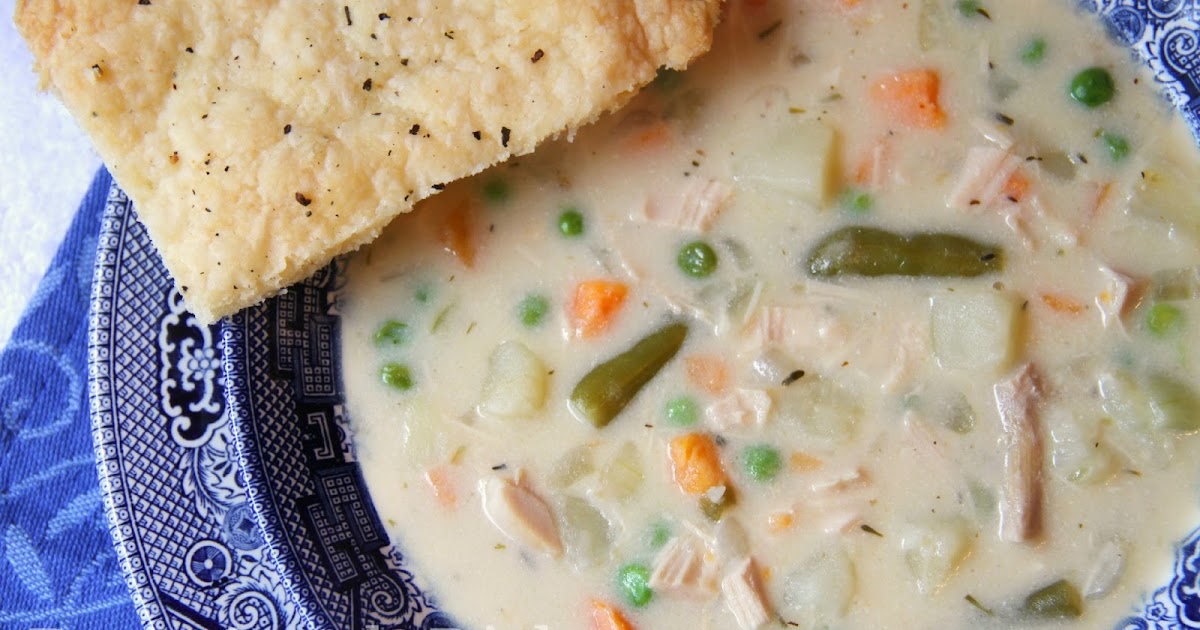 Deep South Dish: Chicken Pot Pie Soup with Pie Crust Crackers