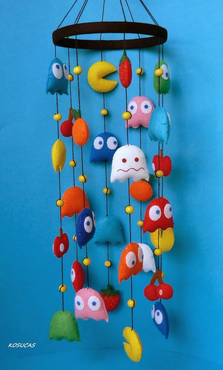 Mobile Pac-man em feltro com moldes para dowload. - Feltro e moldes ...