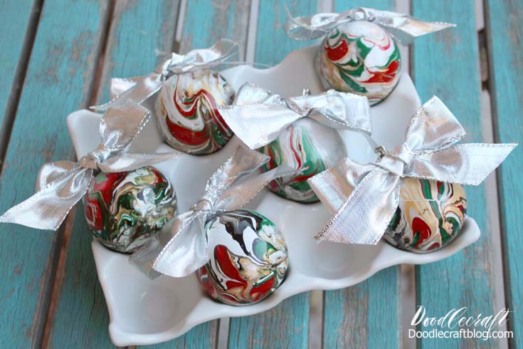 DIY: How To Marble Christmas Ornaments