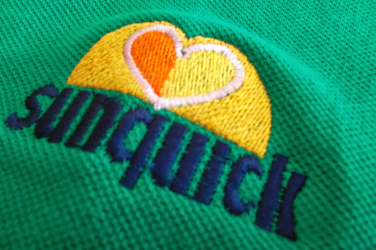 BARAPLAS KREATIF: Sulam Logo SUNQUICK & wording belakang