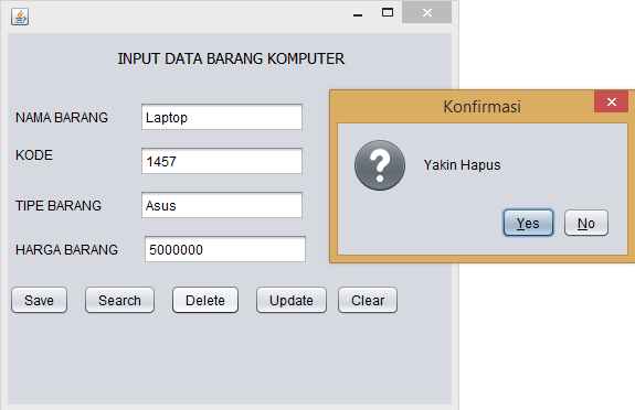 Aplikasi CRUD Input Data Barang - Koneksi Java dan MySql