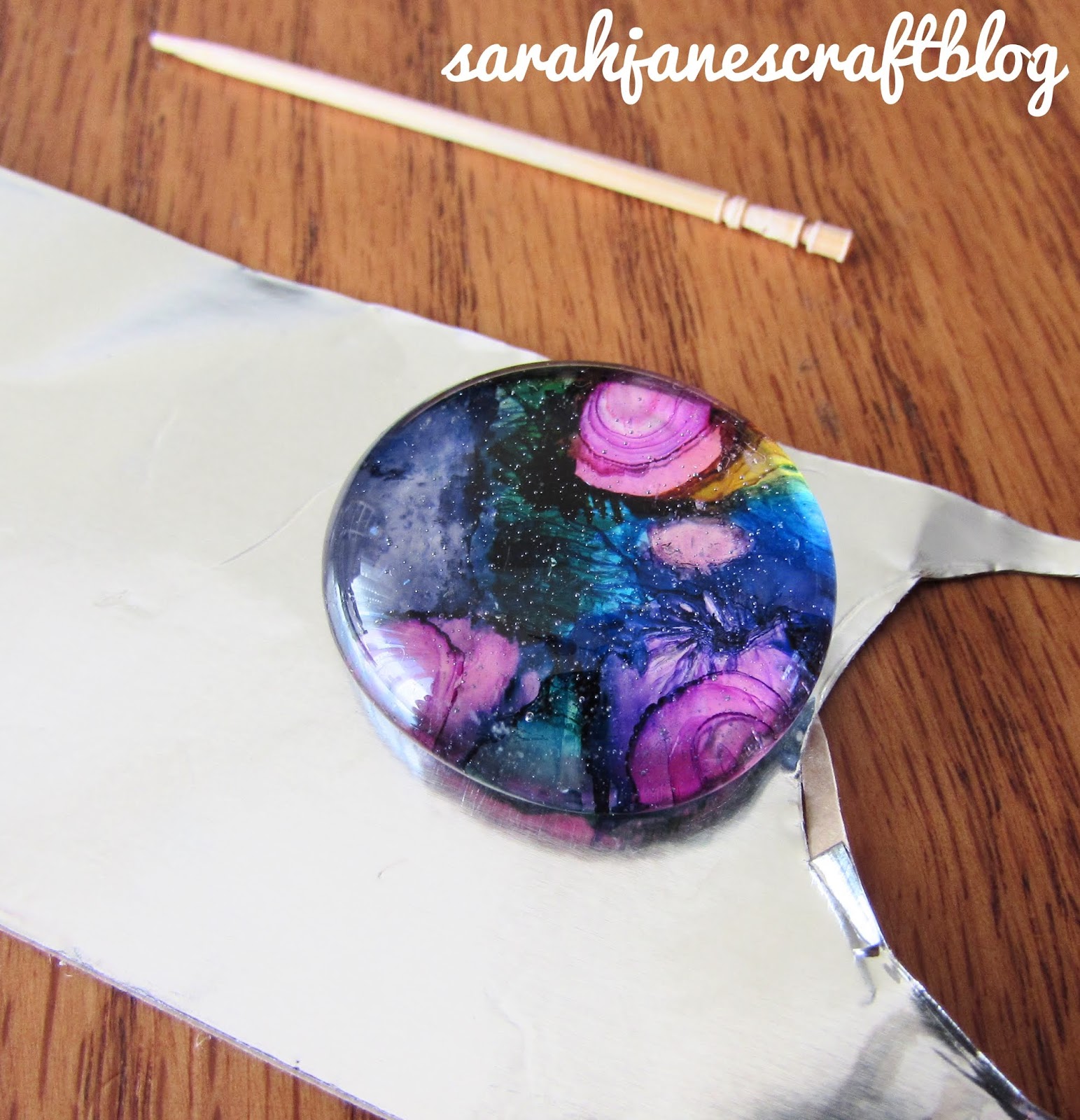 Alcohol Ink Glass Gem Pins