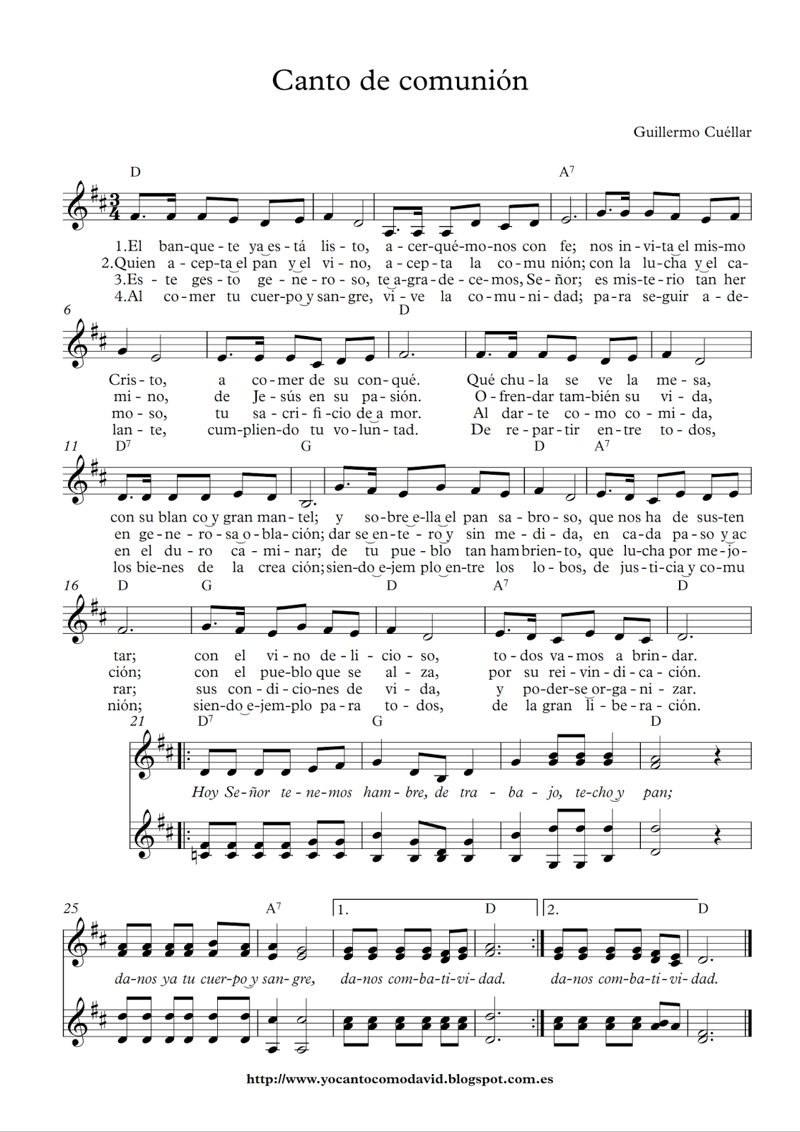 Canto de comunión | Yo canto como David