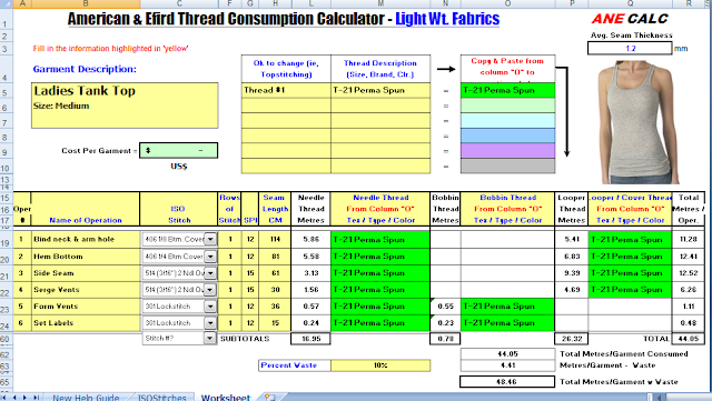 INDUSTRIAL ENGINEERING: Thread Consumption