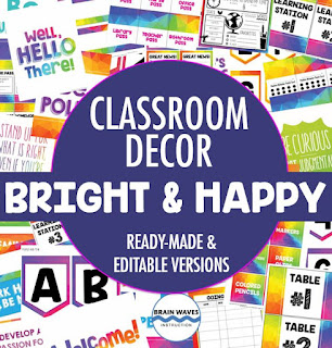 Brain Waves Instruction: Bright and Bold Classroom Decor Ideas
