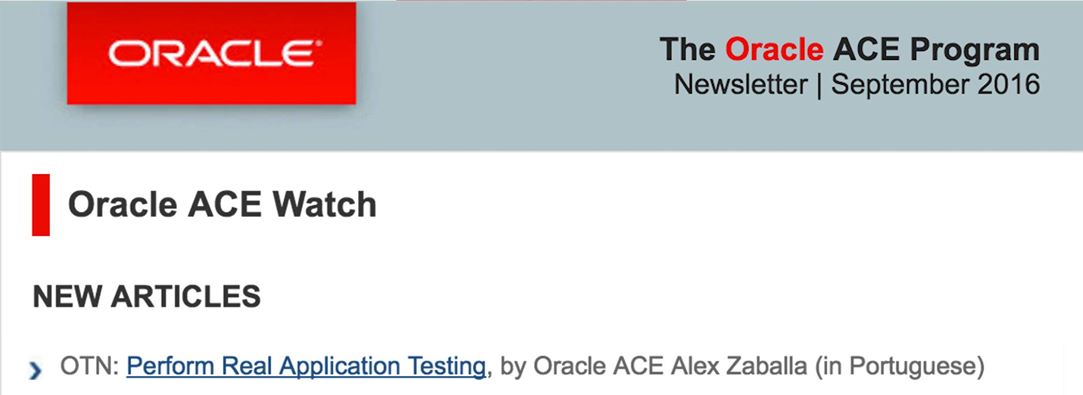 O meu ano de 2016 na comunidade Oracle Alex Zaballa - DBA Oracle ...