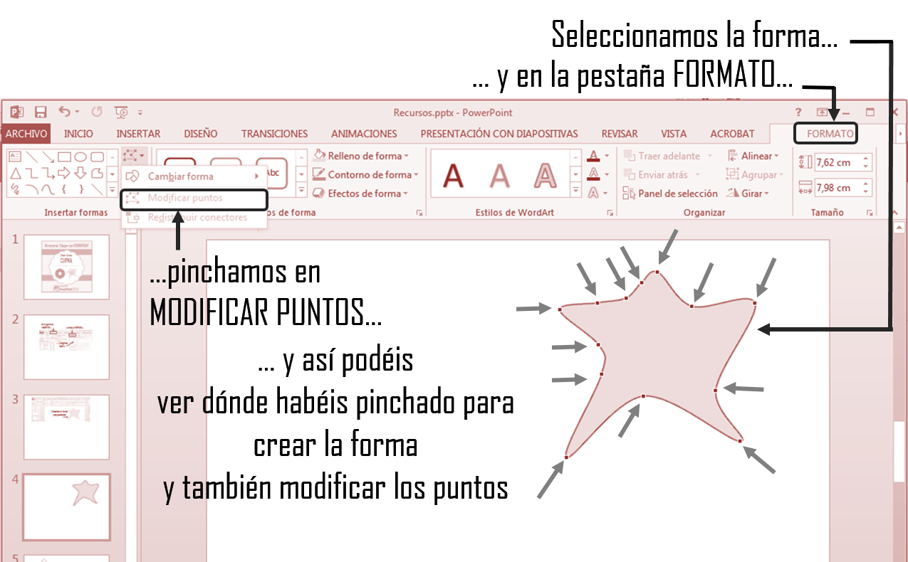 Minitutorial Powerpoint. Combinar formas: CURVA | Cortar, Coser y Crear