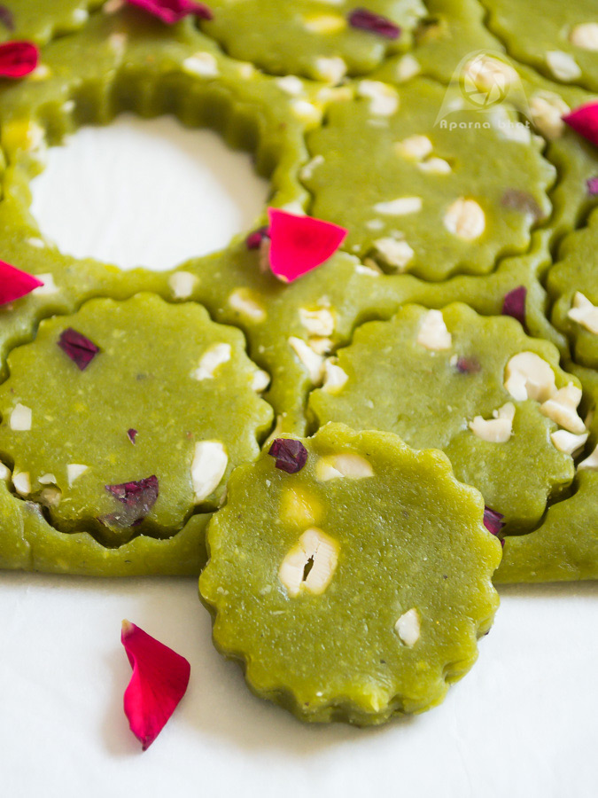 Flavors N Colors: Matar Burfi/ Green Peas Fudge ~ Rose Cardamom Flavors