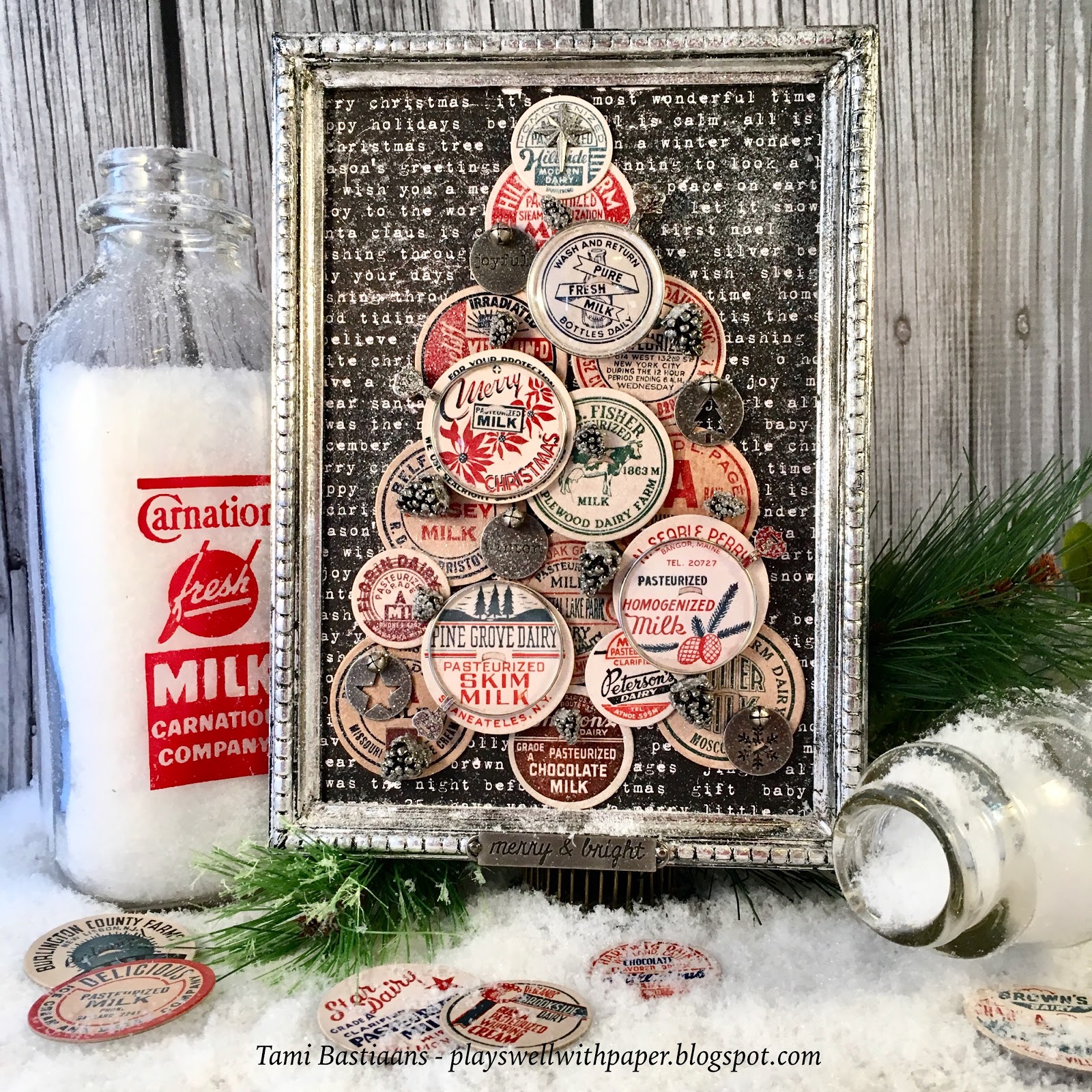 Plays Well With Paper: Milk Cap Christmas Tree
