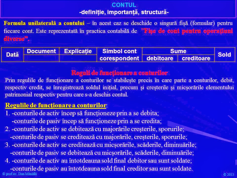 PROFU ECONOMIST: CONTUL