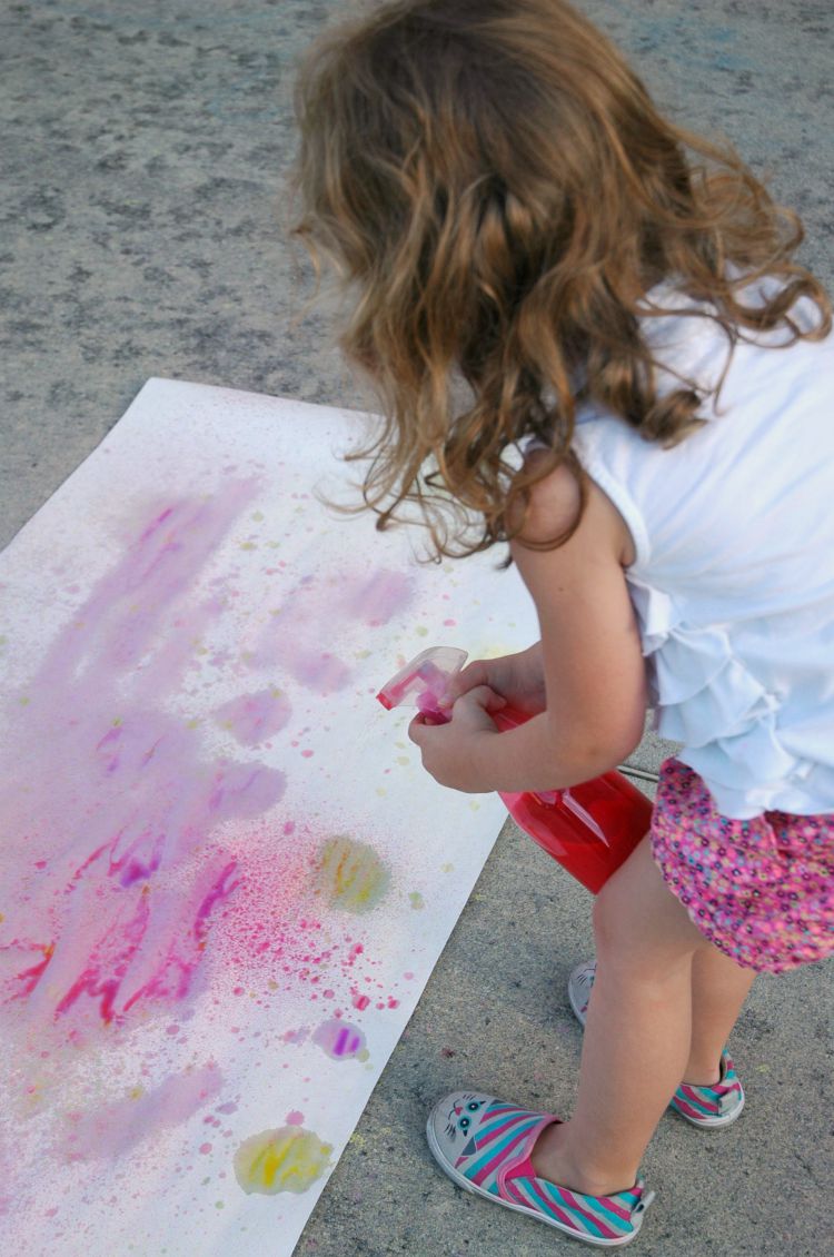 Spray Chalk Splatter Painting | What Can We Do With Paper And Glue