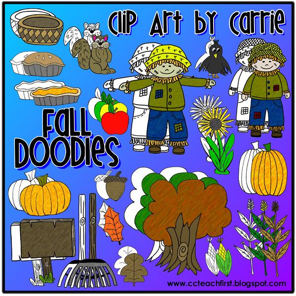 Clip Art by Carrie Teaching First: Fall Doodles Clip Art and FREEBIE ...