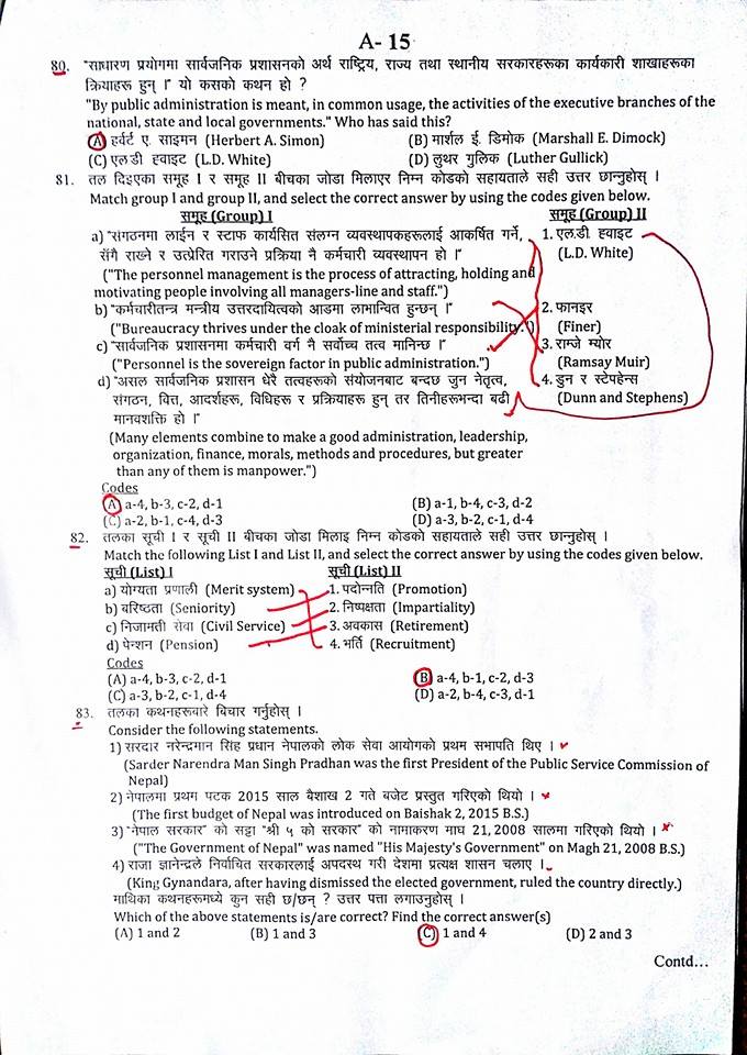 Loksewa Old Questions paper (OFFICER, NASU & KHARIDAR)