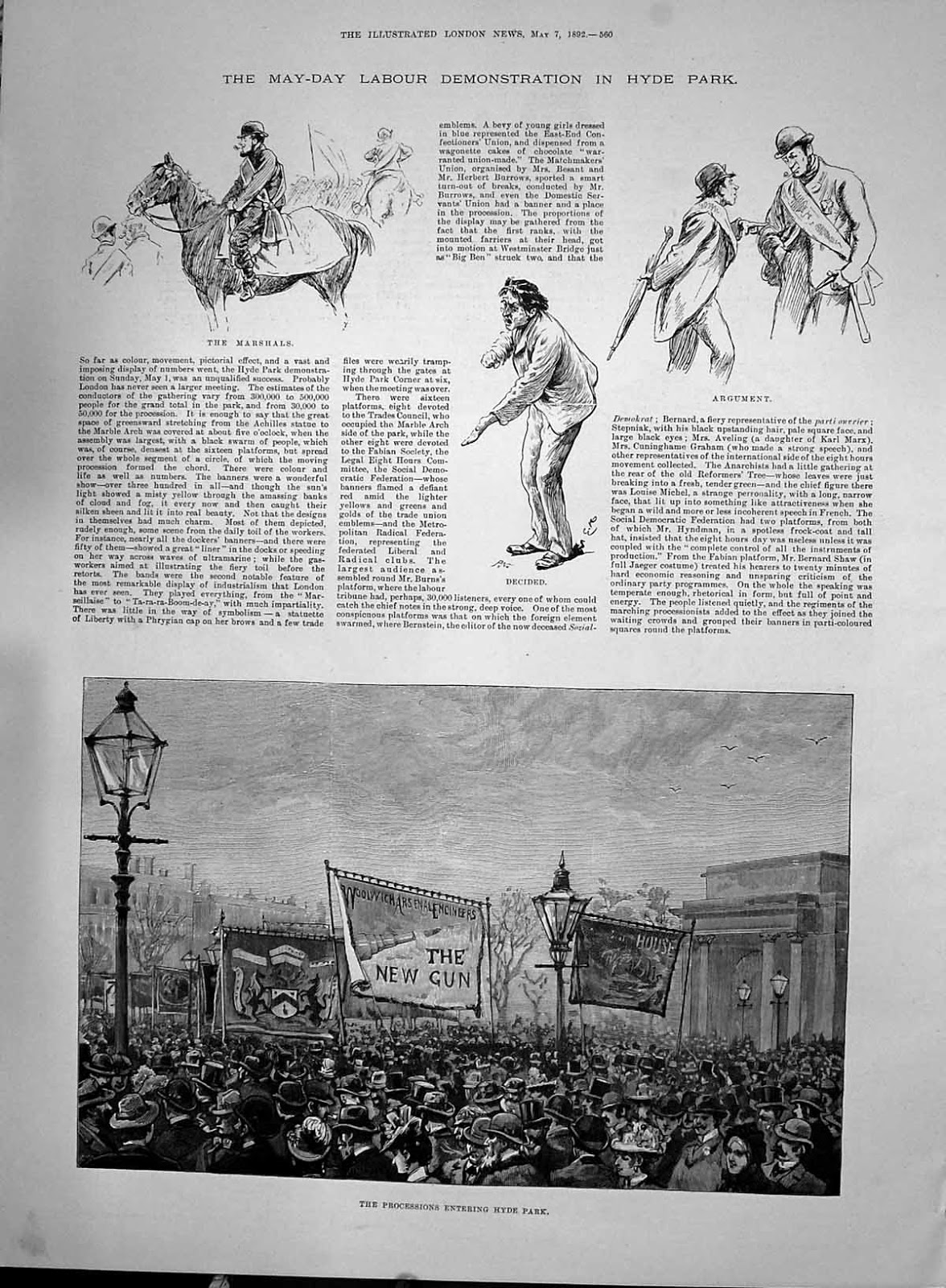 Hayes Peoples History: Origins of May Day - London May Day 1890, 1891 ...