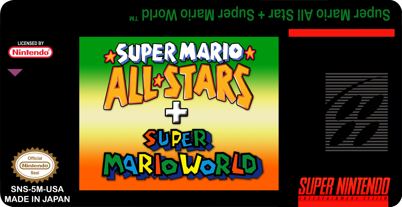 Super Nintendo Labels: Super Mario All-Stars + Super Mario World