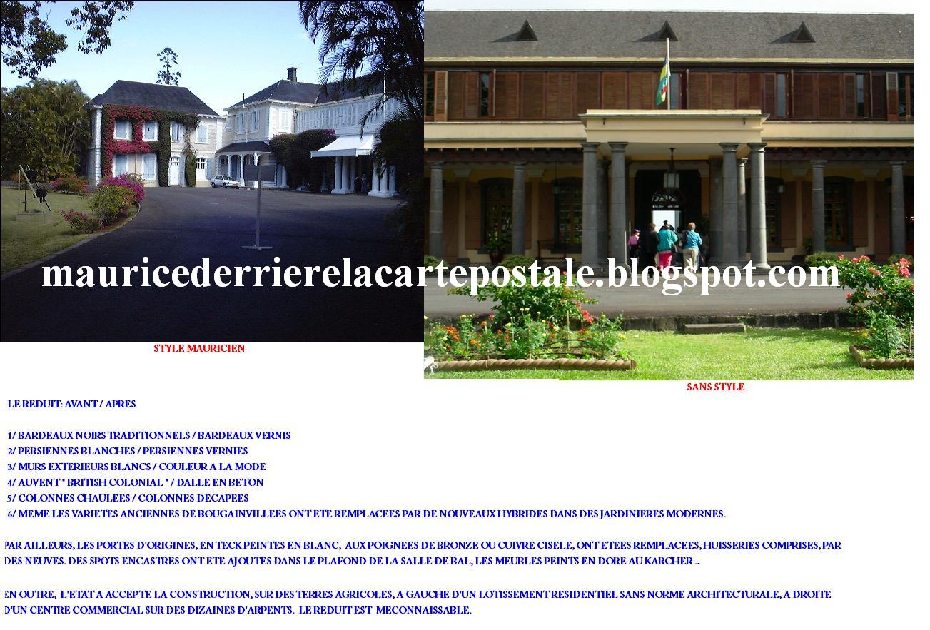 Maurice, derrière la carte postale: Le château du Réduit, un cher massacre.