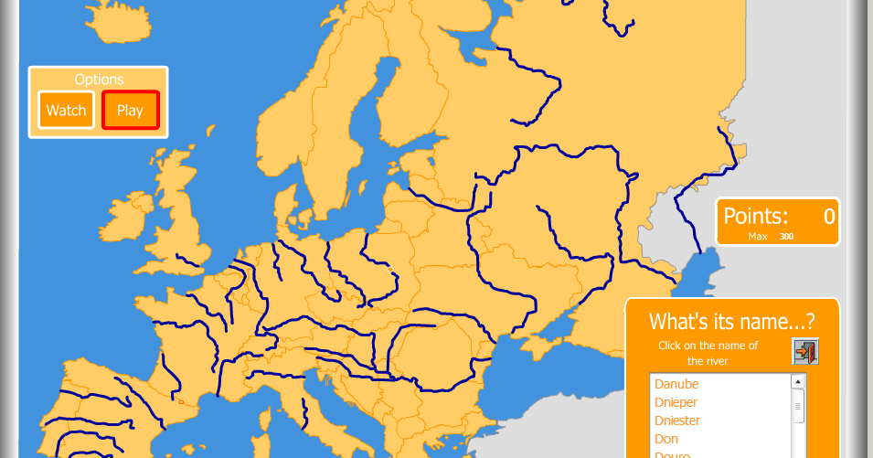 Maths, Science, ... Year 6: European rivers - interactive map